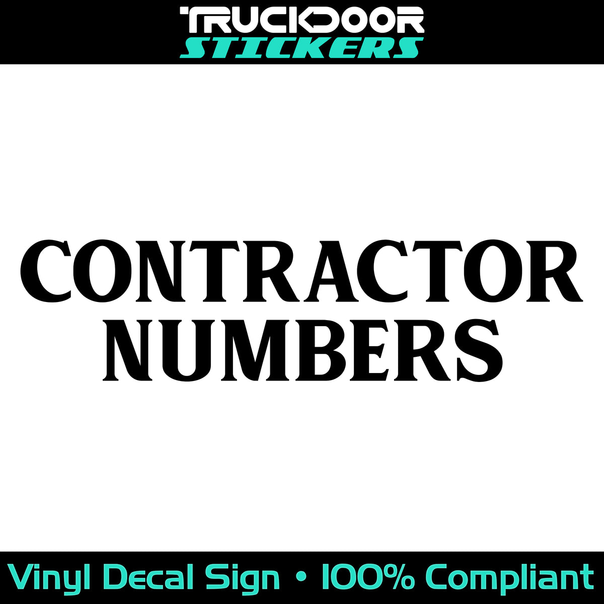 Contractor Regulation Numbers – truckdoorstickers