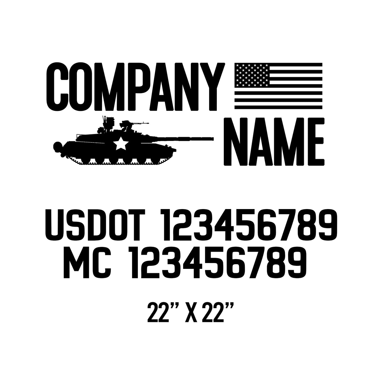 Custom Truck Door Decal Lettering Sticker with USDOT & MC Numbers (Set ...