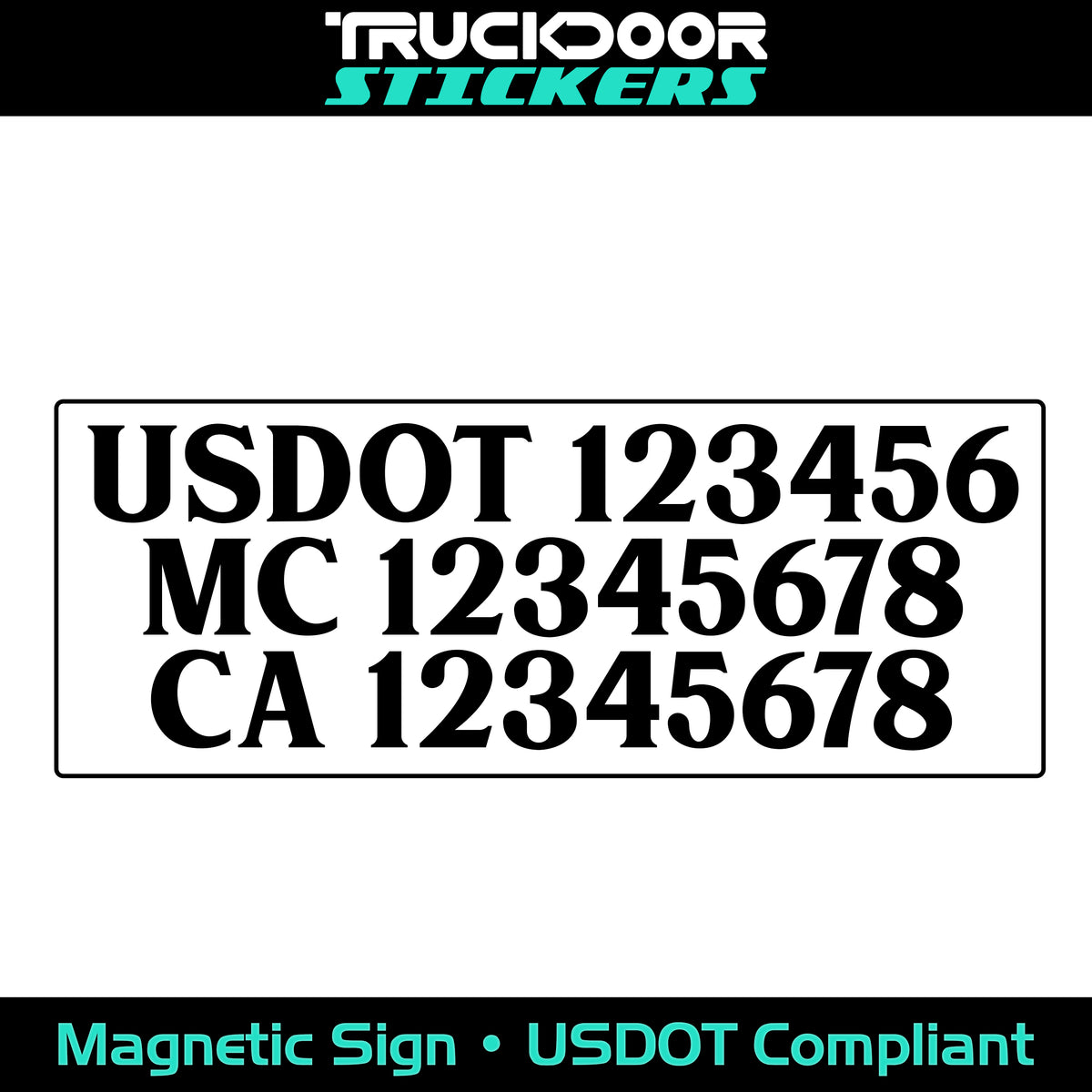 USDOT, MC & CA Number Magnetic Sign (Set of 2) – truckdoorstickers